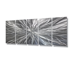 Silver Metal Art, Extra Large Wall Art, Silver Metallic Art, Silver ...