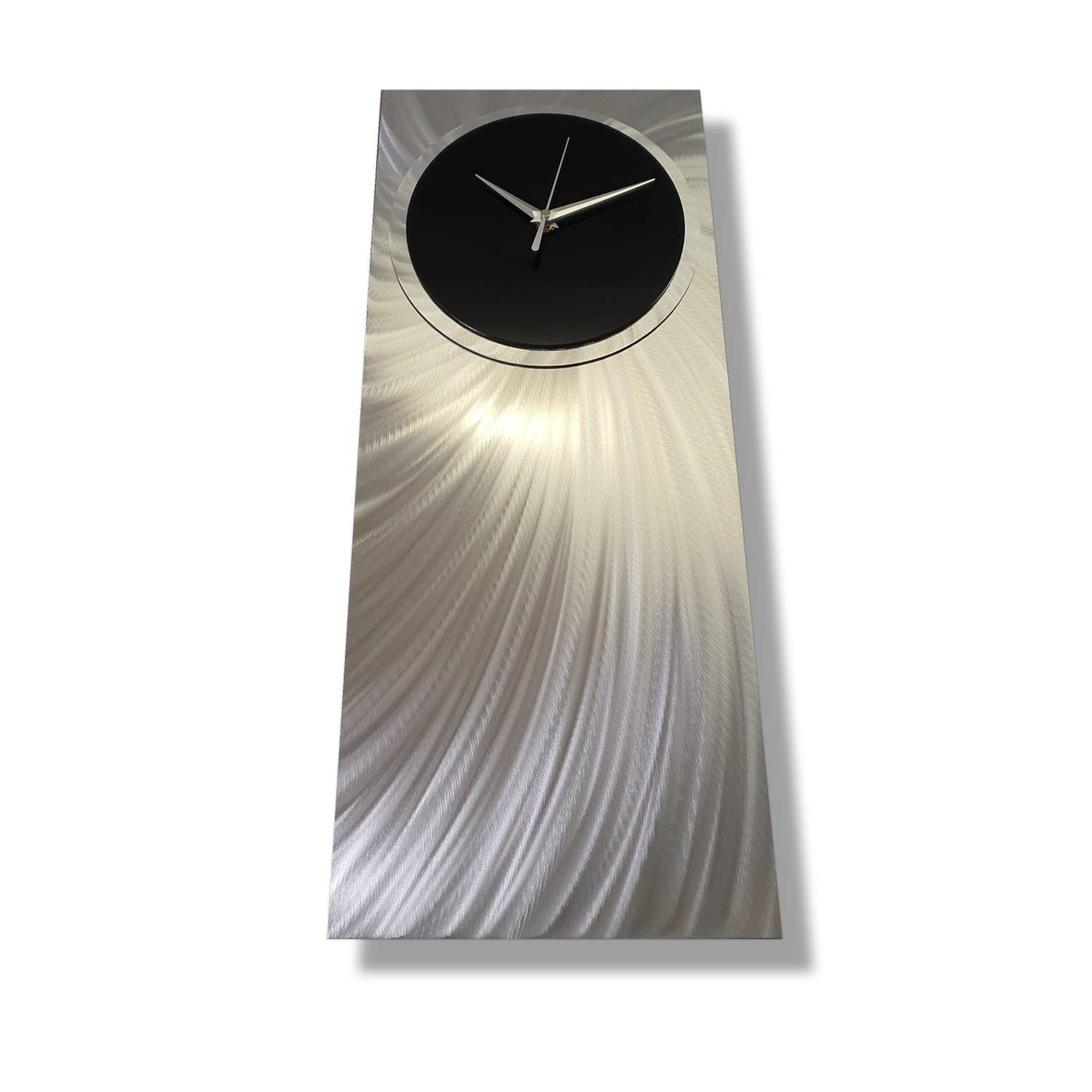 Modern Wall Clock Silver Wall Art Unique Wall Art Abstract | Etsy