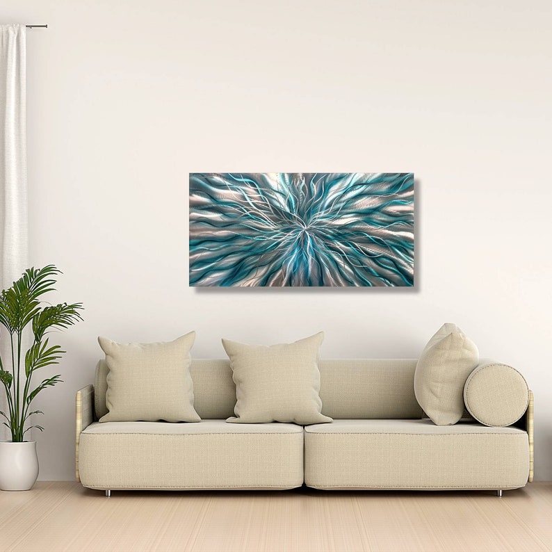 Teal Wall Art Wall Panel Metal Wall Art Teal Home Decor - Etsy