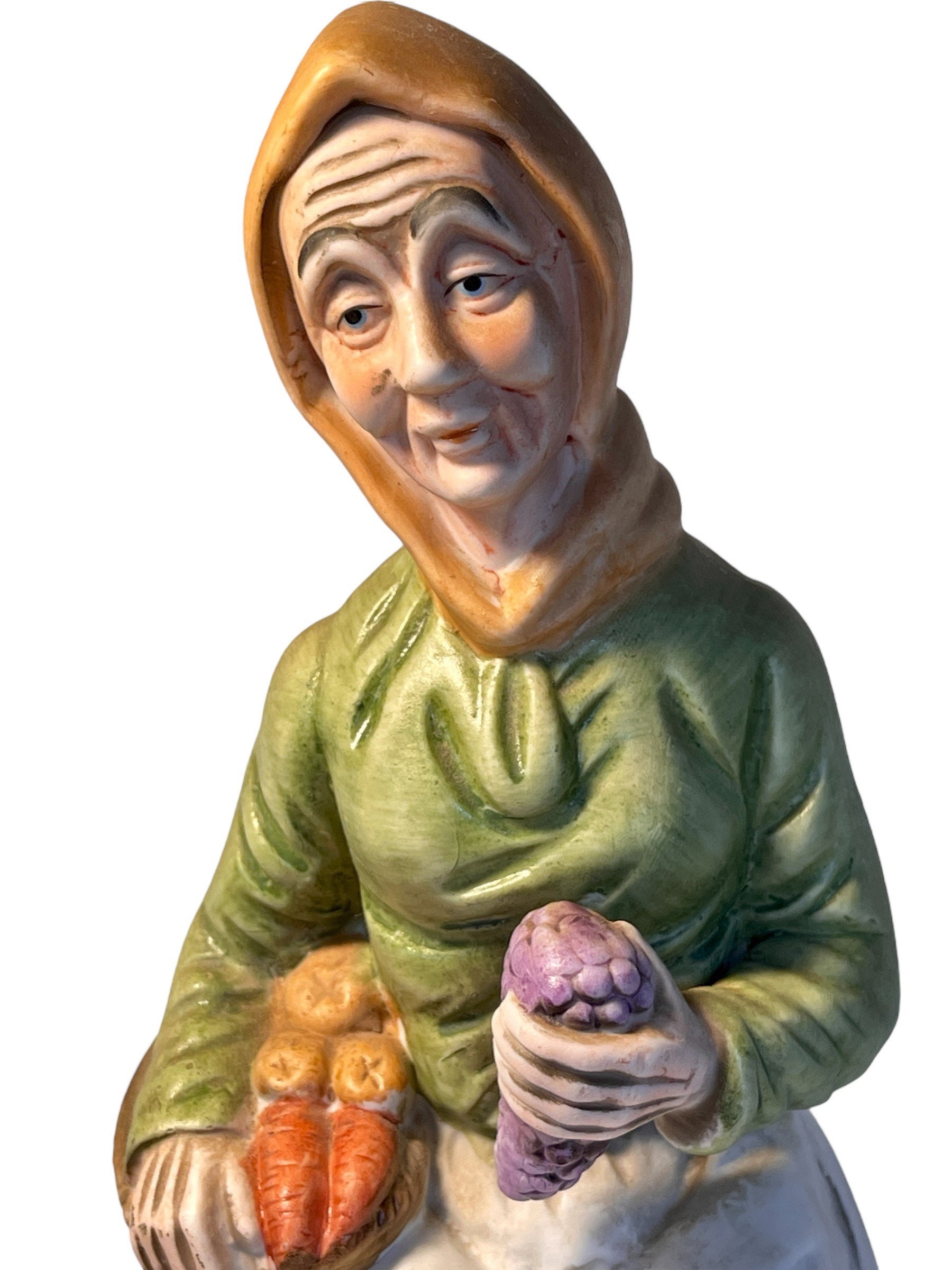 Retro Porcelain Figure Seated Old Lady With Grapes Marquise Collection ...