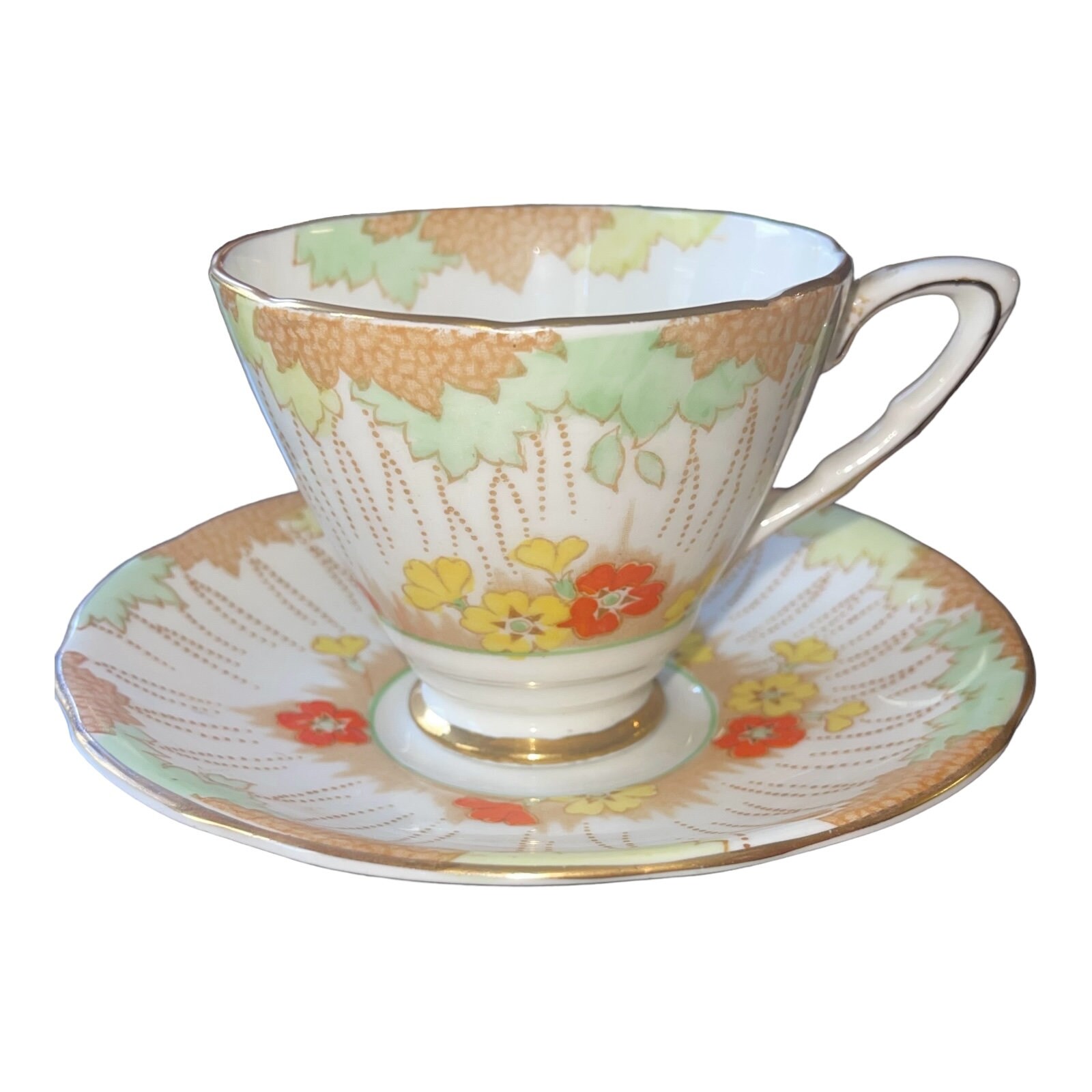 ROYAL STAFFORD Tea Cup and Saucer Hand Painted Blossom Pattern Teacup ...