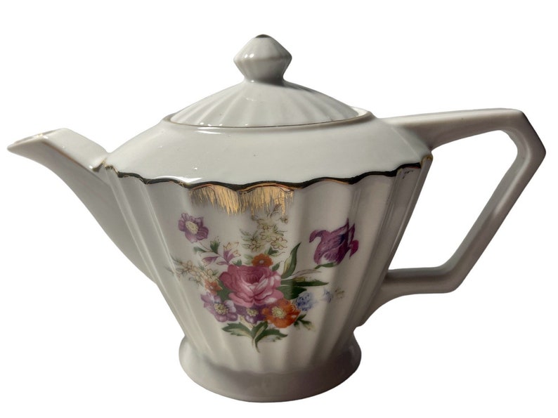 Vintage Trimont Ware Japan Teapot Roses Gold Trim Iridescent 24 Oz - Etsy