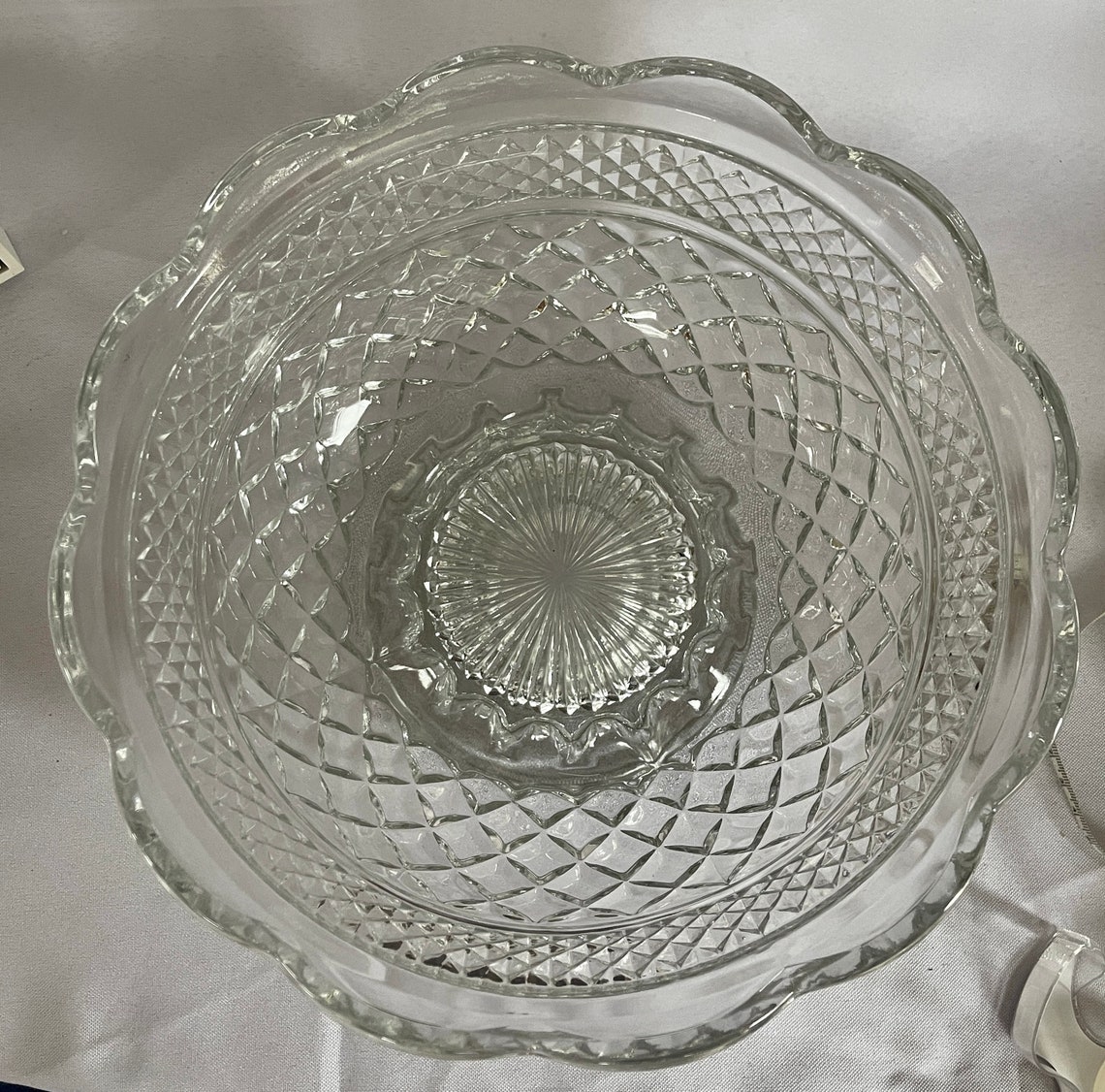 Vintage/1967-1998/anchor Hocking/crystal/wexford Pattern/diamond ...