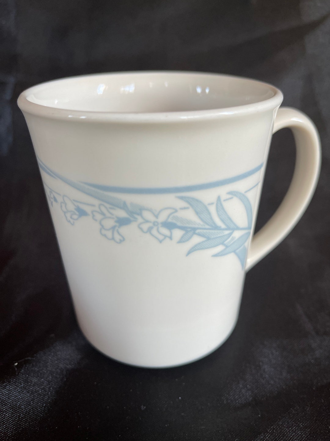 Corning Corelle Blue Leaf and Flower Pattern Coffee Cup Mug Beige - Etsy