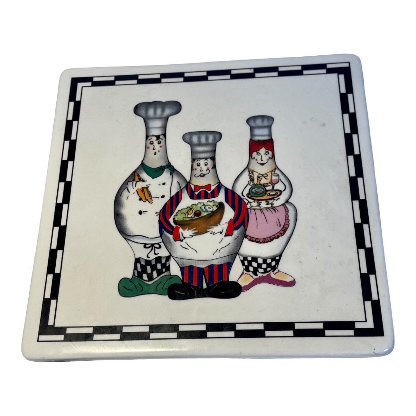 Trisa Dinnerware 3 Fat Chefs Ceramic Trivet, Hot Plate 8 X 8 - Etsy