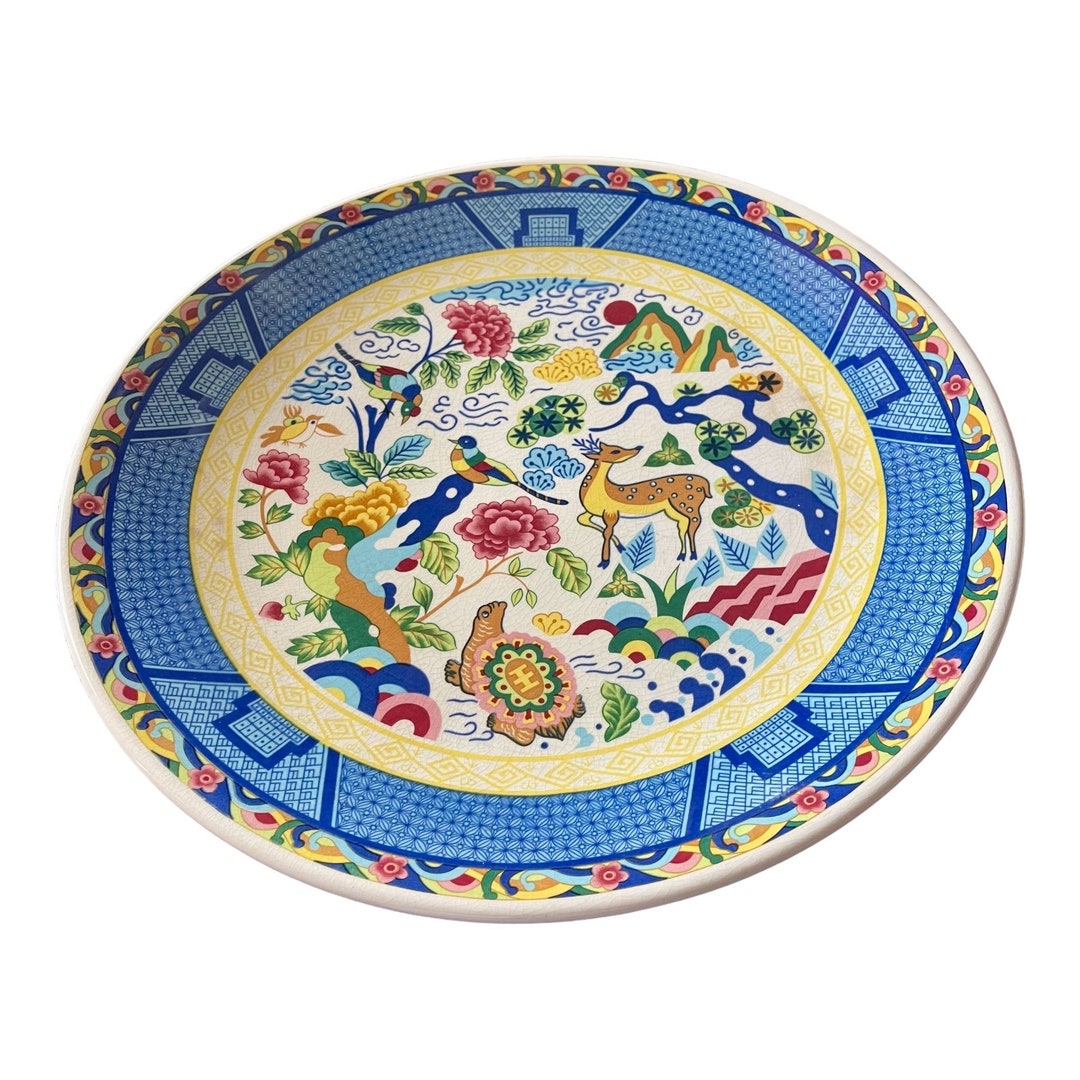 Vtg St James Hankook Korean Ceramic Lg 15” Imperial Palace Dish Multi ...