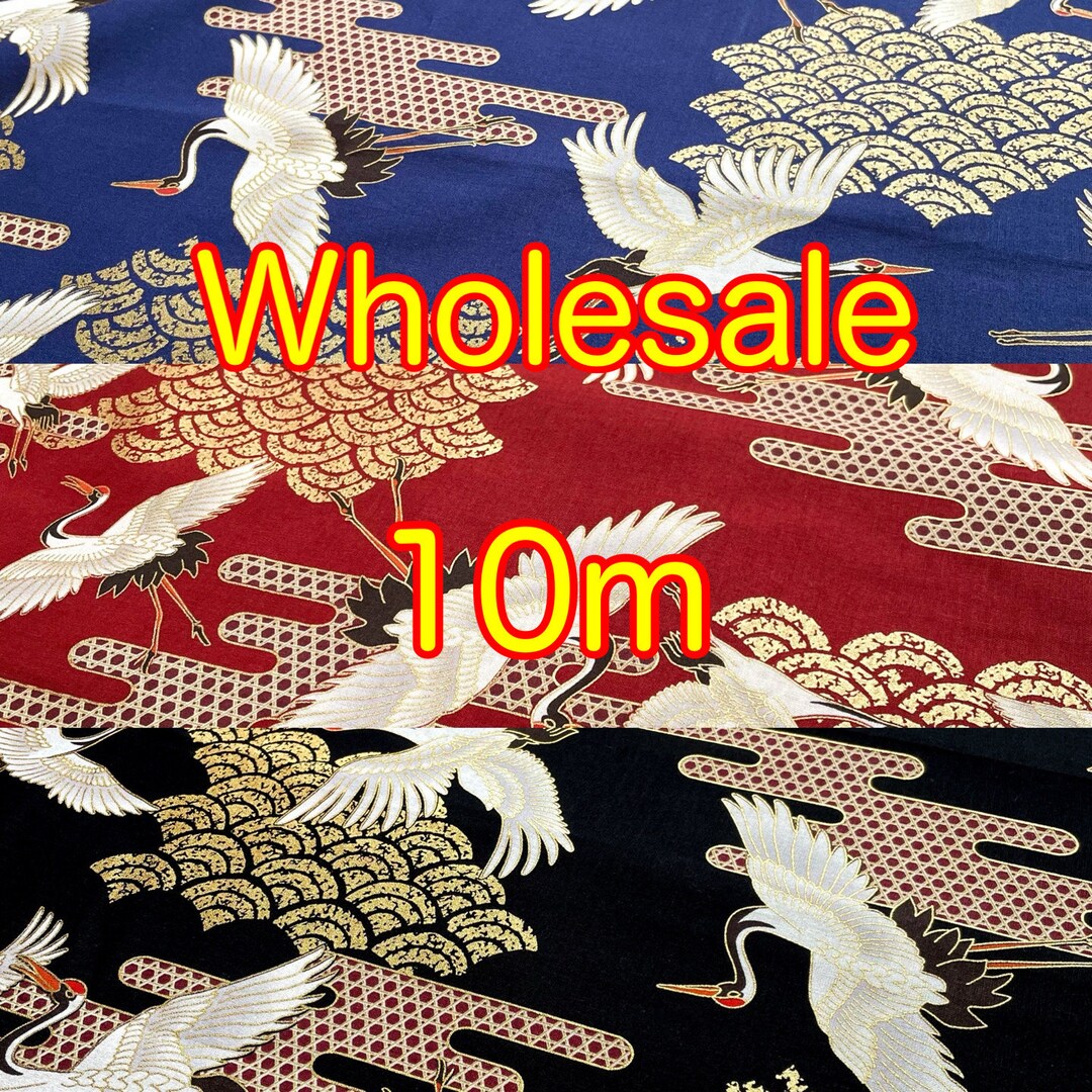 Wholesale W110cm X 10m Japanese Fabric Crane Print Cloth DIY Asian - Etsy
