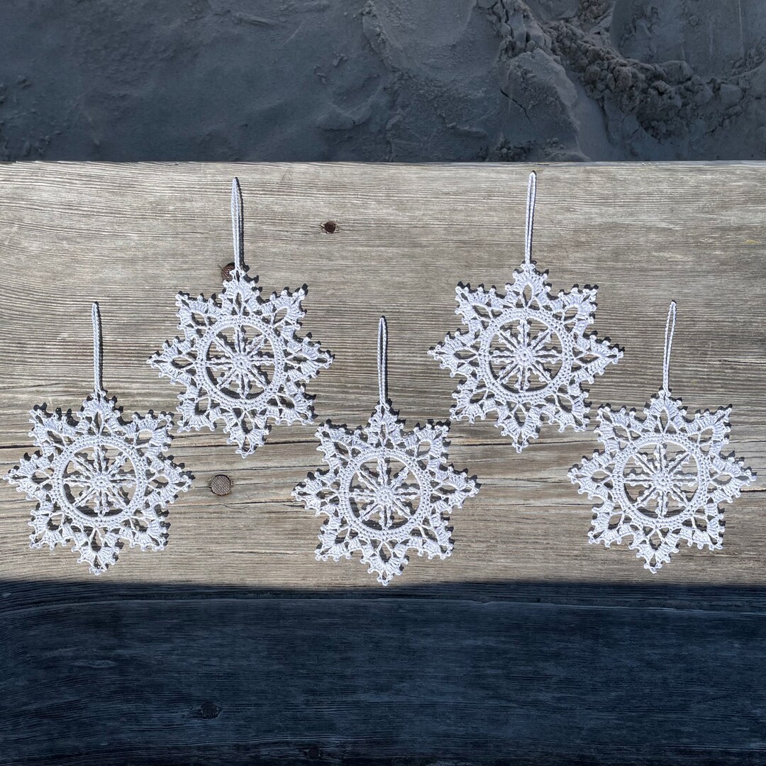 Five Crochet Snowflakes. Crochet Snowflakes. Handmade Snowflakes ...