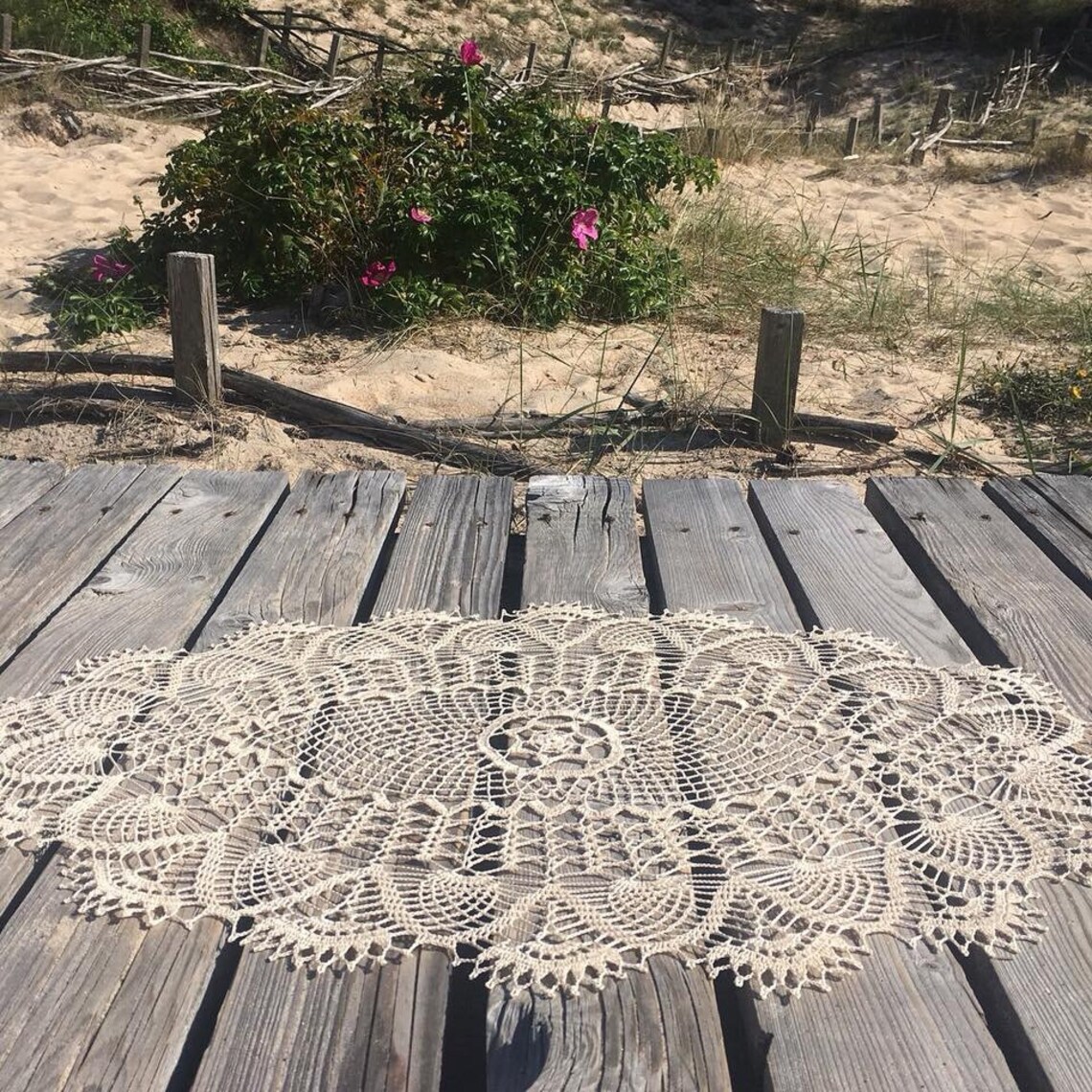 Oval Crochet Doily. Crochet Table Runner. Crochet Tablecloth. Oval ...