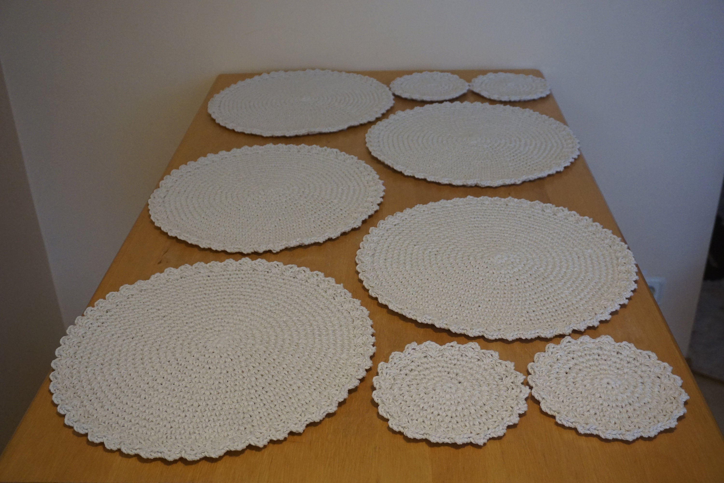 Handmade Cotton Placemats. Table Decor. Crochet Cotton Placemats ...