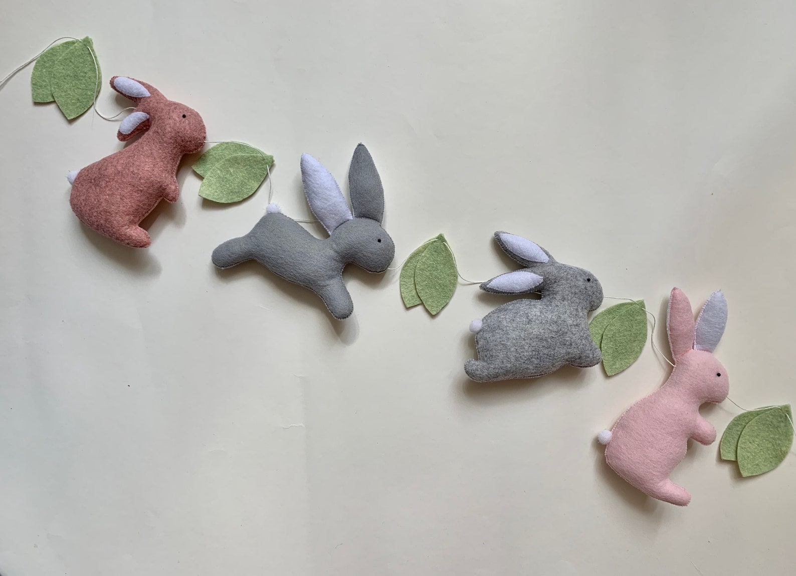 Bunny Garland Bunny Nursery Garland Woodland Garland Felt | Etsy