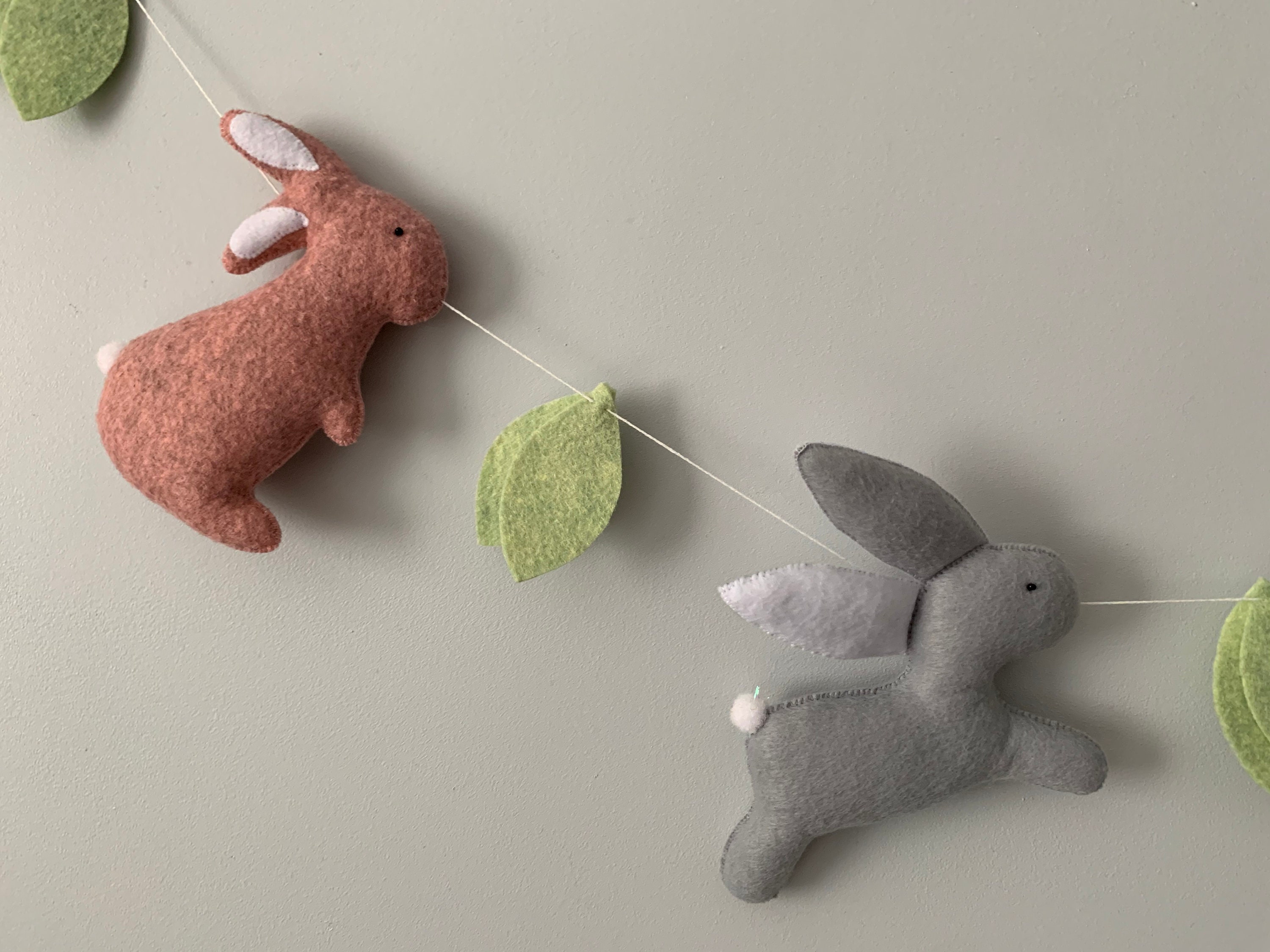 Bunny Garland, Bunny Nursery Garland, Woodland Garland, Felt Garland ...