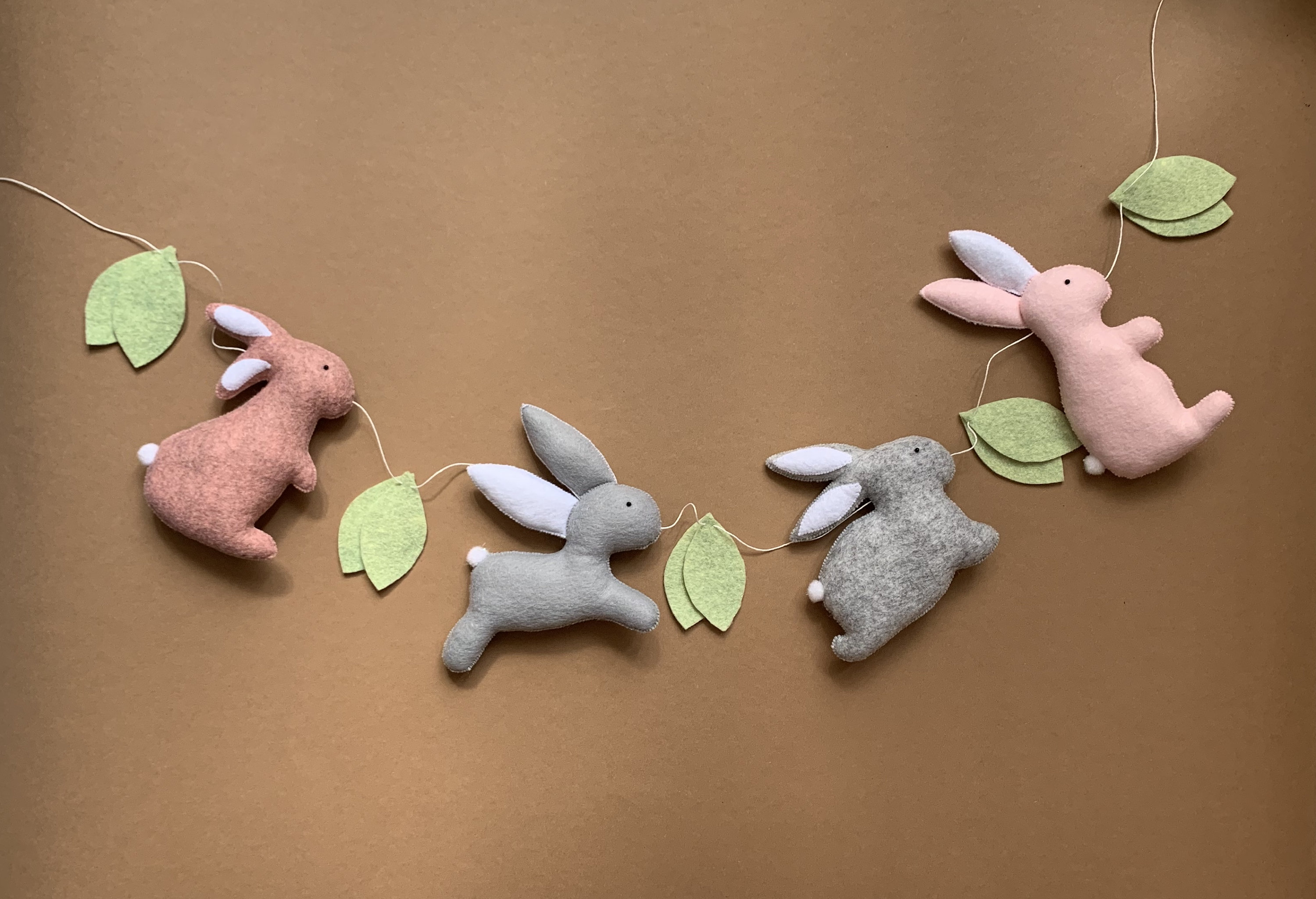 Bunny Garland Bunny Nursery Garland Woodland Garland Felt | Etsy