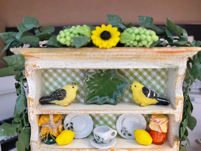 Citrus Colored Hutch With Spring/summer in Mind Birds | Etsy