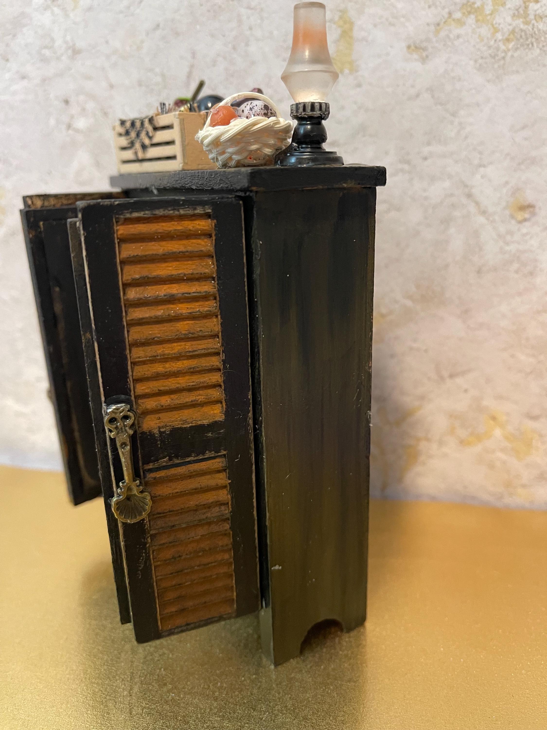 Black and Gold Rustic Pie Safe That Has Been Converted With Shutter ...