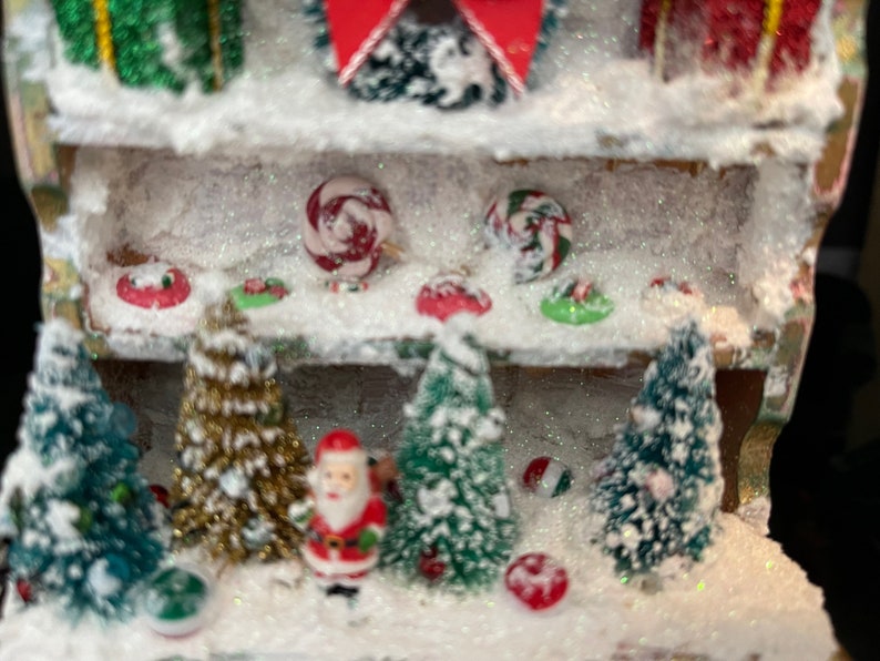 North Pole Santa Land on a Hutch Lots of Snow and Sparkle - Etsy