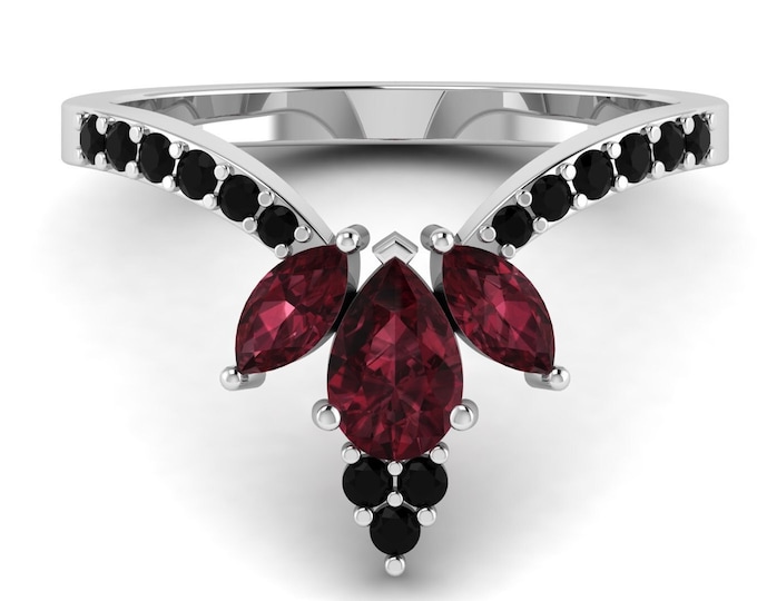 Enhancer Ring Band, 2 Ct Ruby & Diamond Guard Wrap Band Ring 925 Silver ...