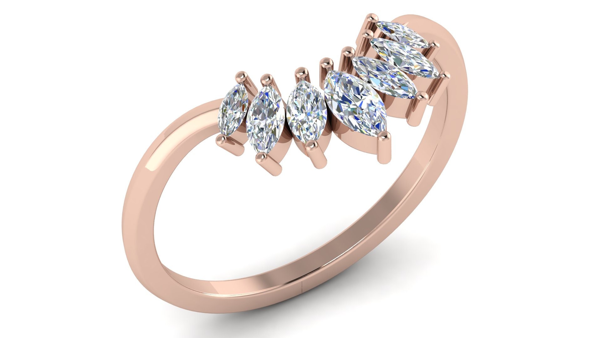 Curved Wedding Ring Curved Engagement Ring Minimalist Ring - Etsy