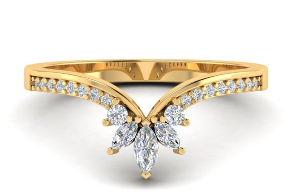 Curved Wedding Ring Curved Engagement Ring Minimalist Ring | Etsy