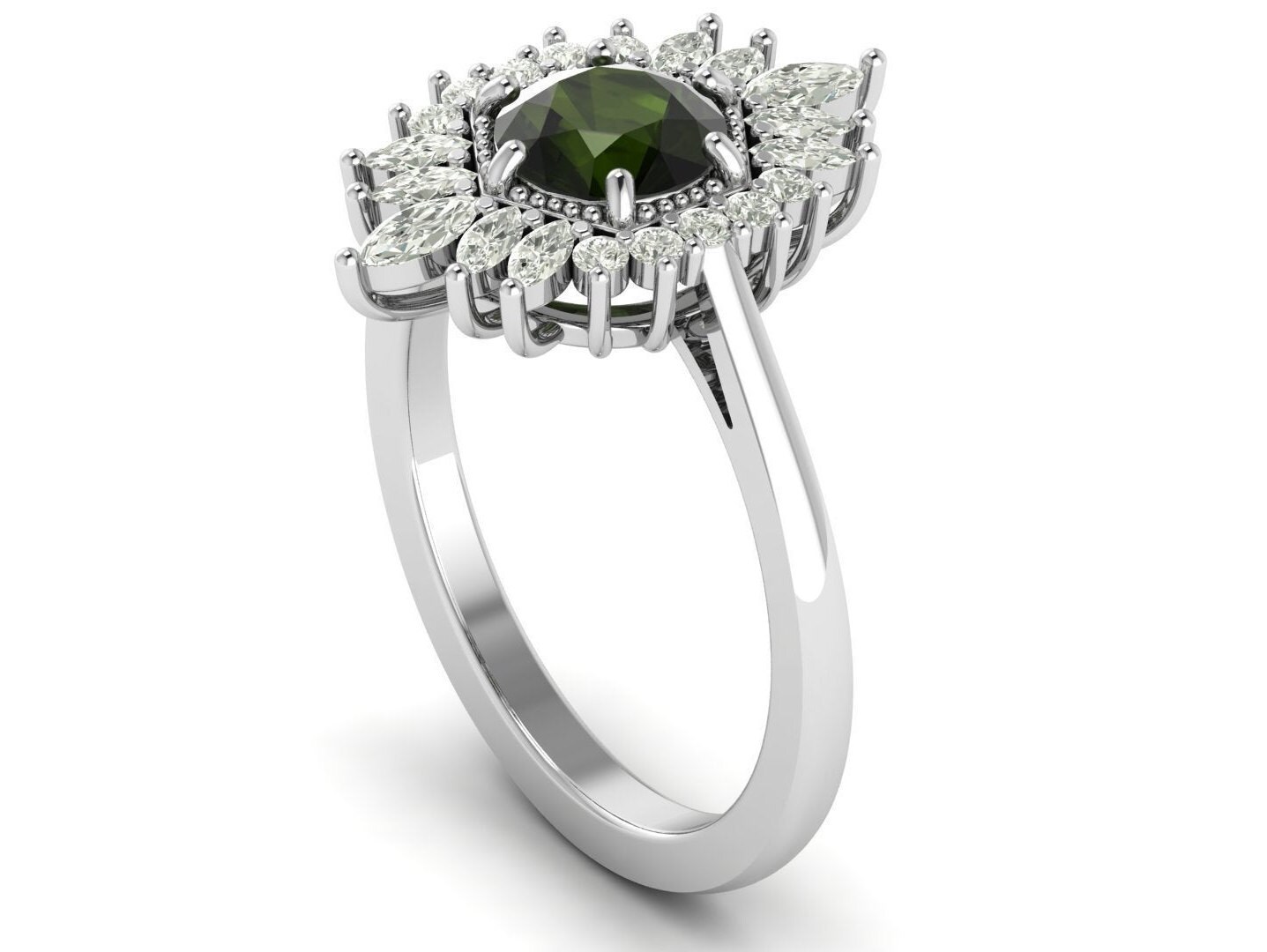 14k Gold Moldavite Ring for women Moldavite Engagement Rings | Etsy