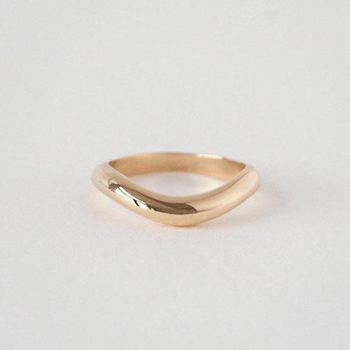 Curved Wedding Band Curved Rings for Women Curved Engagement Ring ...