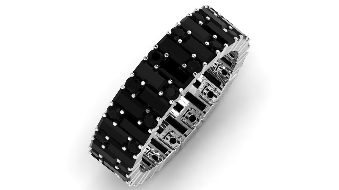 Black Onyx Eternity Rings for Women Black Onyx Engagement Ring - Etsy