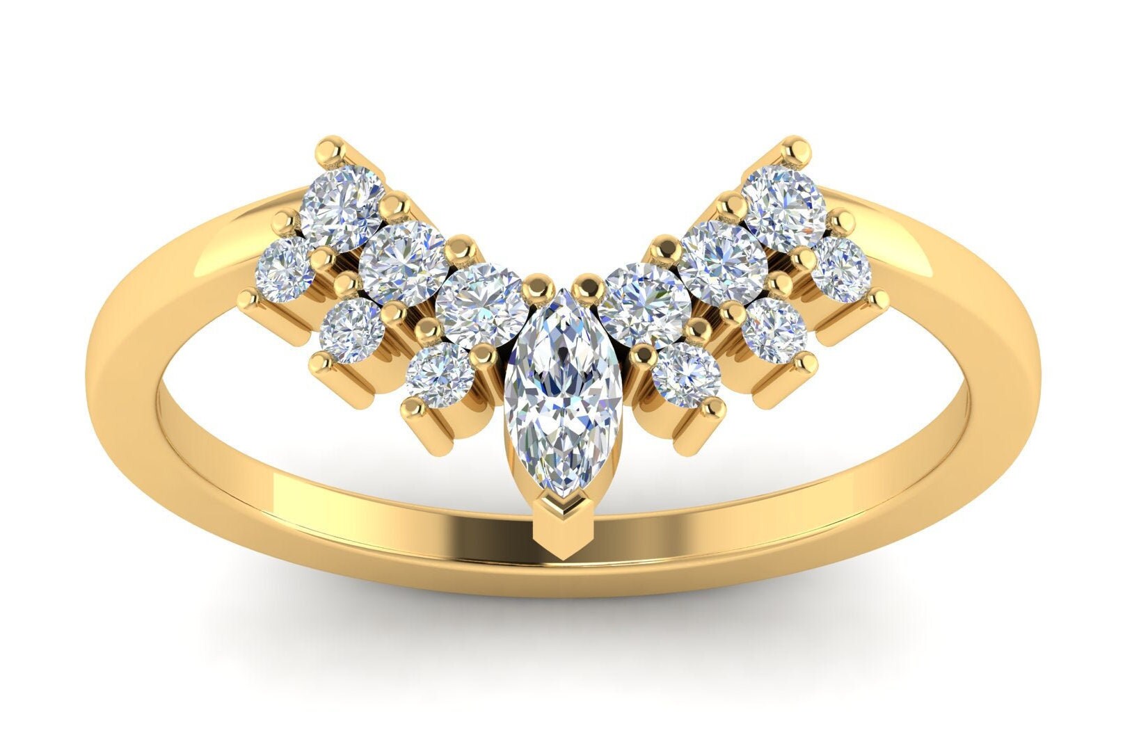 Sterling Silver Women Ring Curved Rings for Women Unique | Etsy