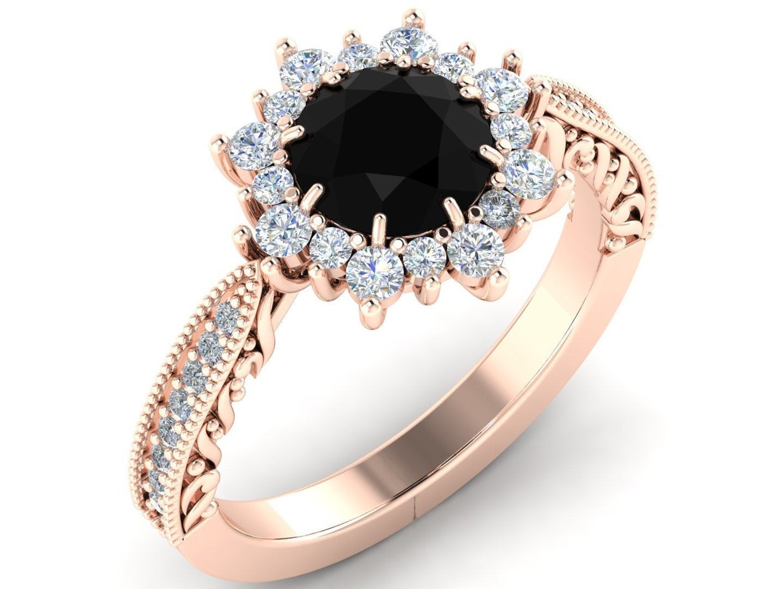 Natural Black Onyx Ring for Women Black Onyx Engagement Ring Gold Onyx ...