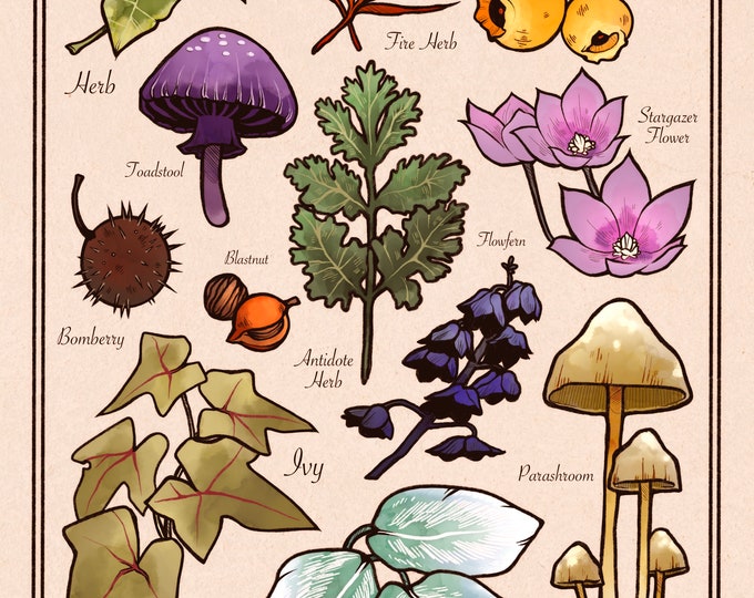 MONSTER HUNTER Botany Print - Etsy