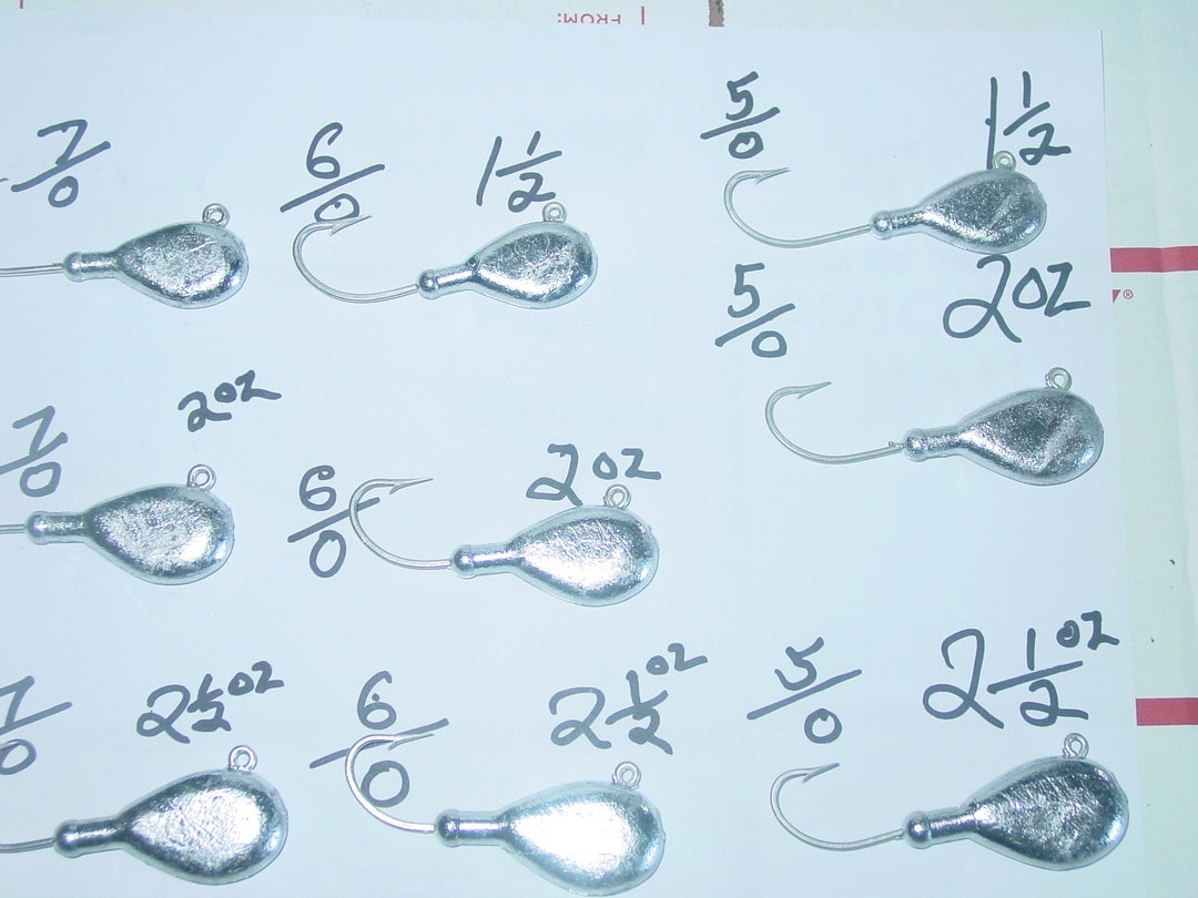 Flat Head Fishing Jigs Mustad Saltwater Hooks Fresh or Salt Water 10 ...