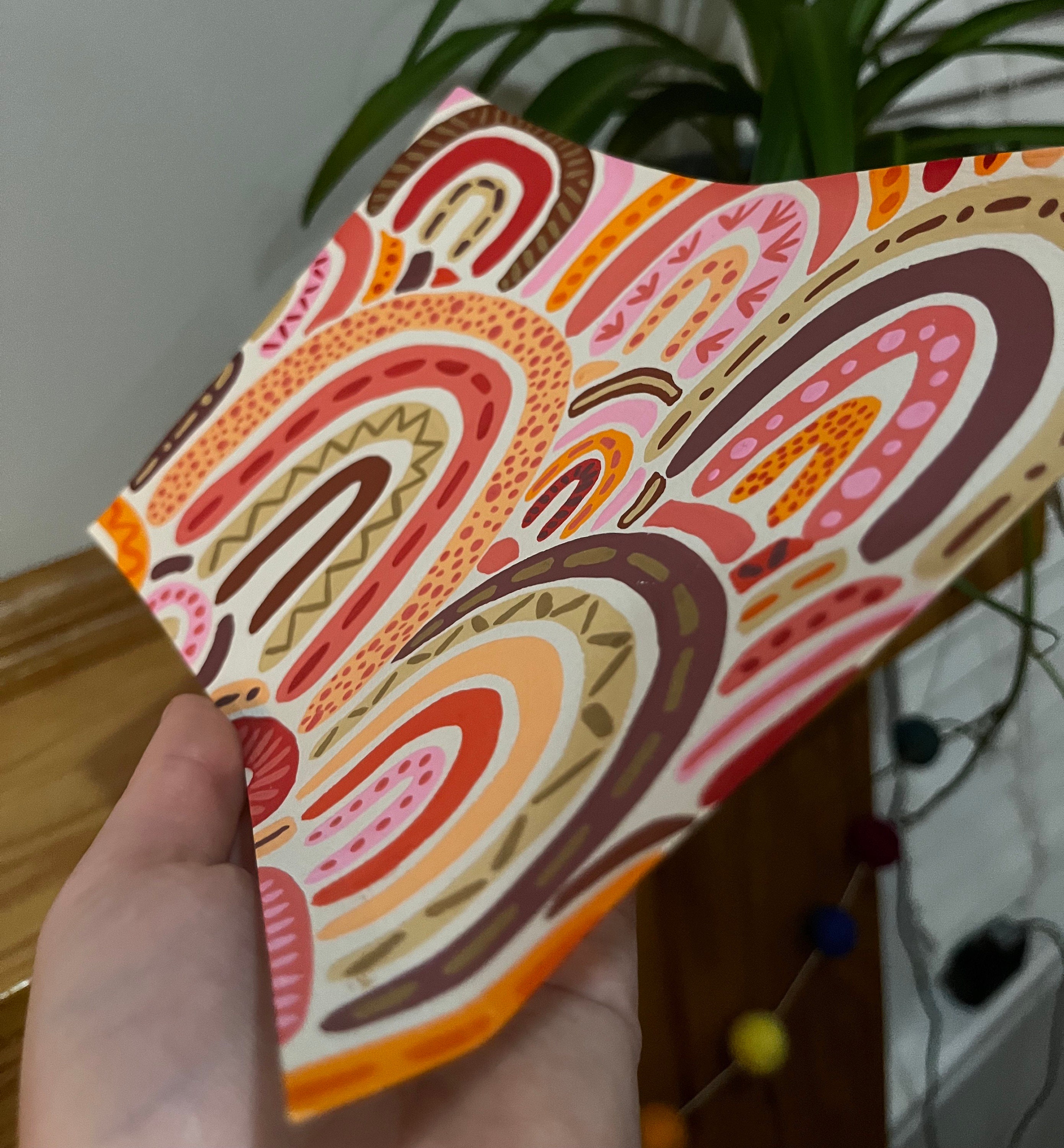 Boho Rainbow Painting, Gouache Painting, Rainbow Nursery Artwork, Funky ...