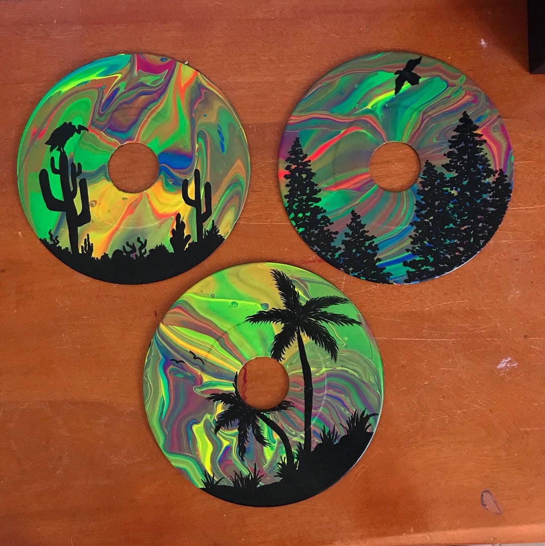 Nature Silhouette Vinyl Repurposed Vinyl Vinyl Record Art - Etsy