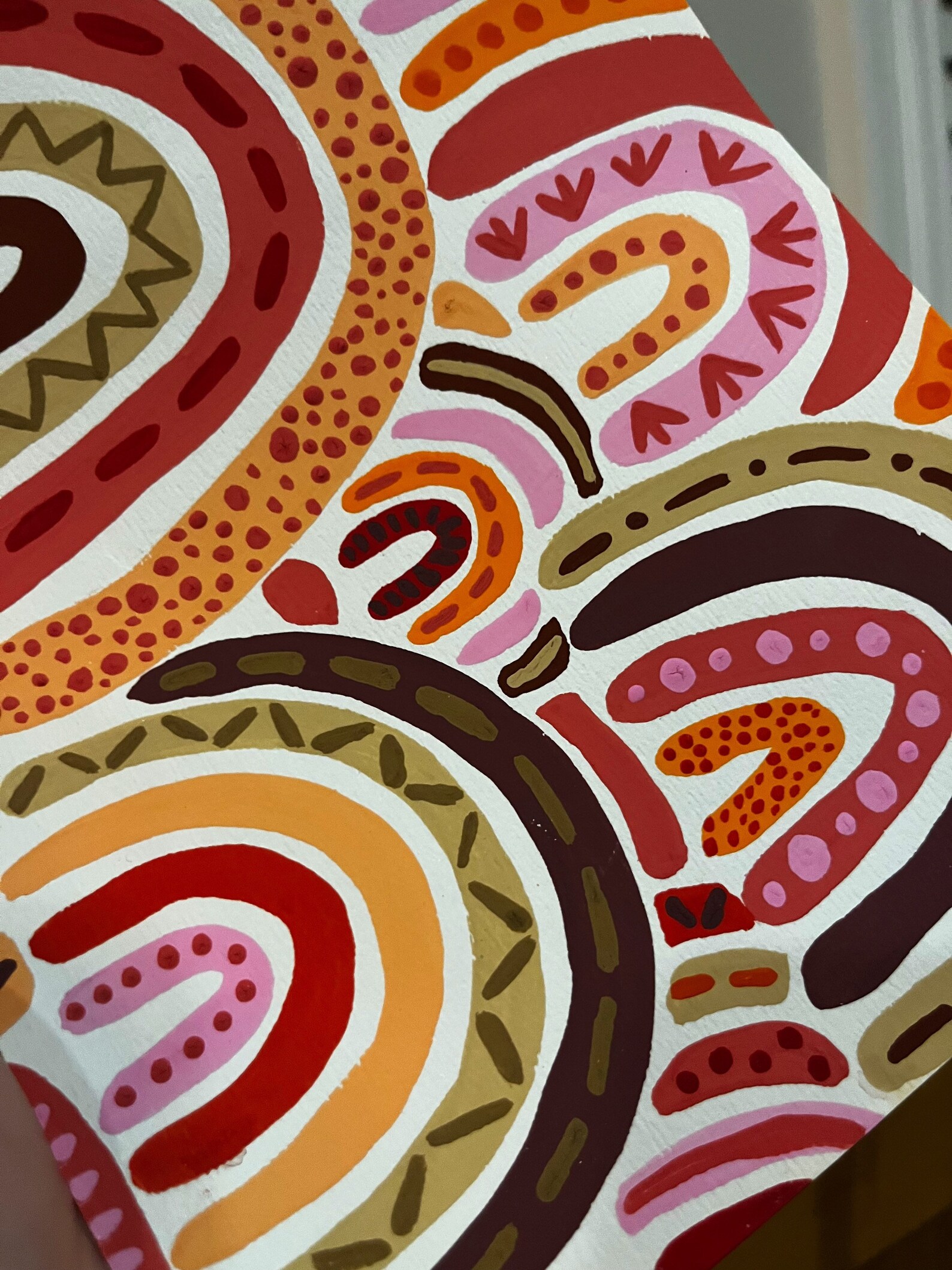 Boho Rainbow Painting, Gouache Painting, Rainbow Nursery Artwork, Funky ...