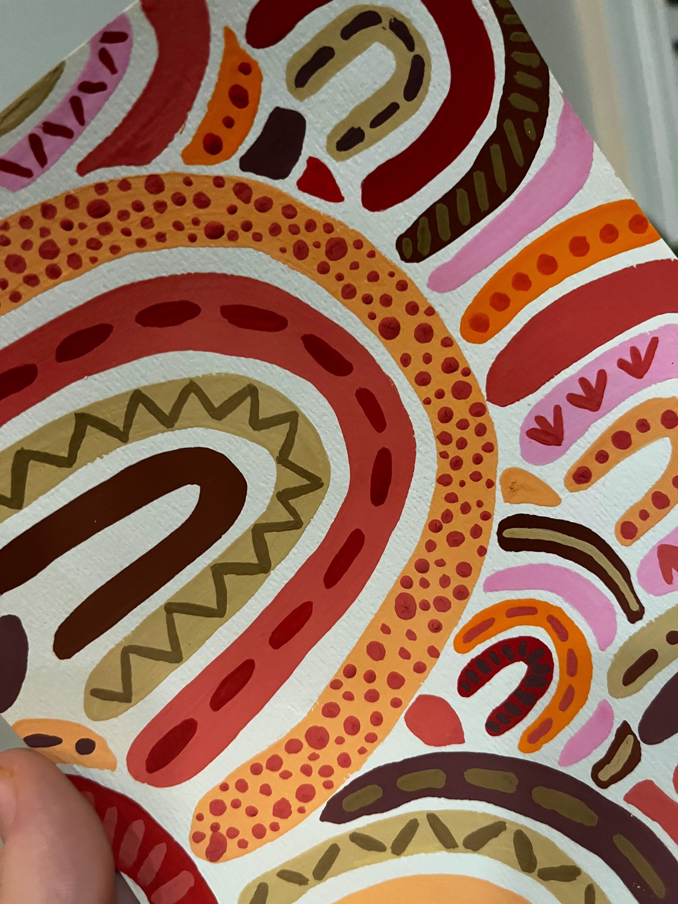 Boho Rainbow Painting, Gouache Painting, Rainbow Nursery Artwork, Funky ...