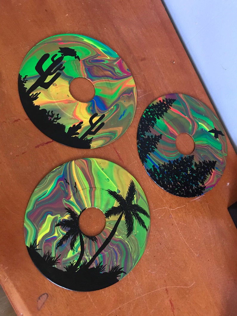 Nature Silhouette Vinyl Repurposed Vinyl Vinyl Record Art - Etsy