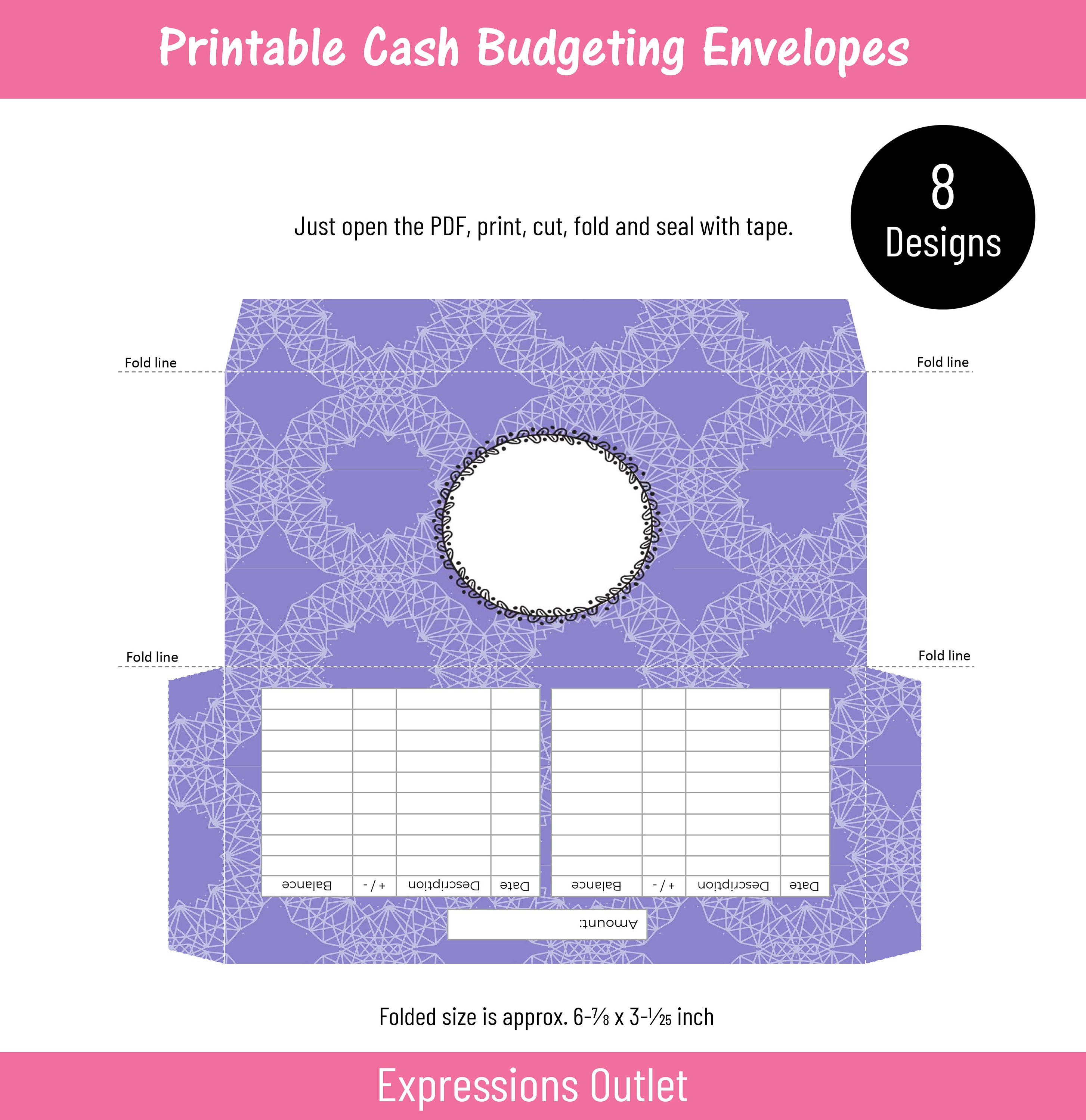 8 Printable Cash Envelope Designs Ramsey Inspired Envelopes, Colorful ...