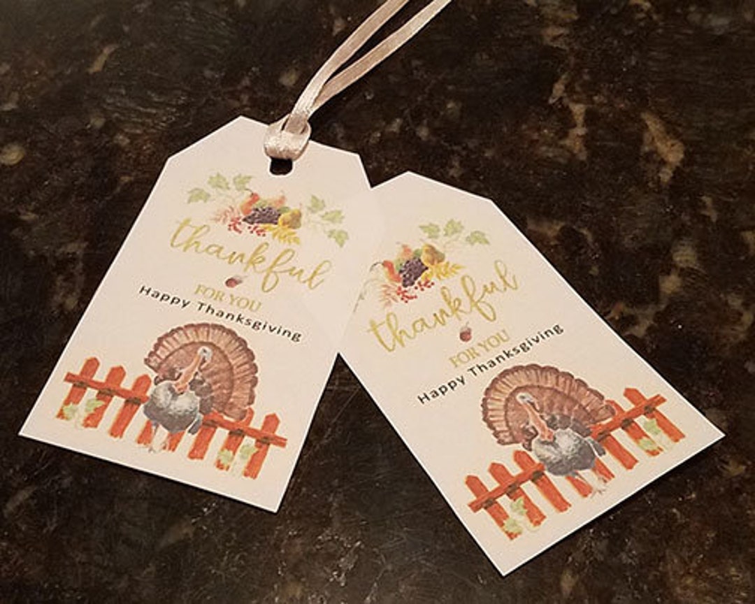 Printable Tags Template 8 per Sheet - Happy Thanksgiving Tag, Turkey by ...