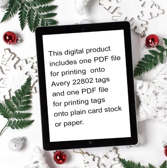 Christmas Tags - Printable Christmas Tags (avery 22802) Digital ...