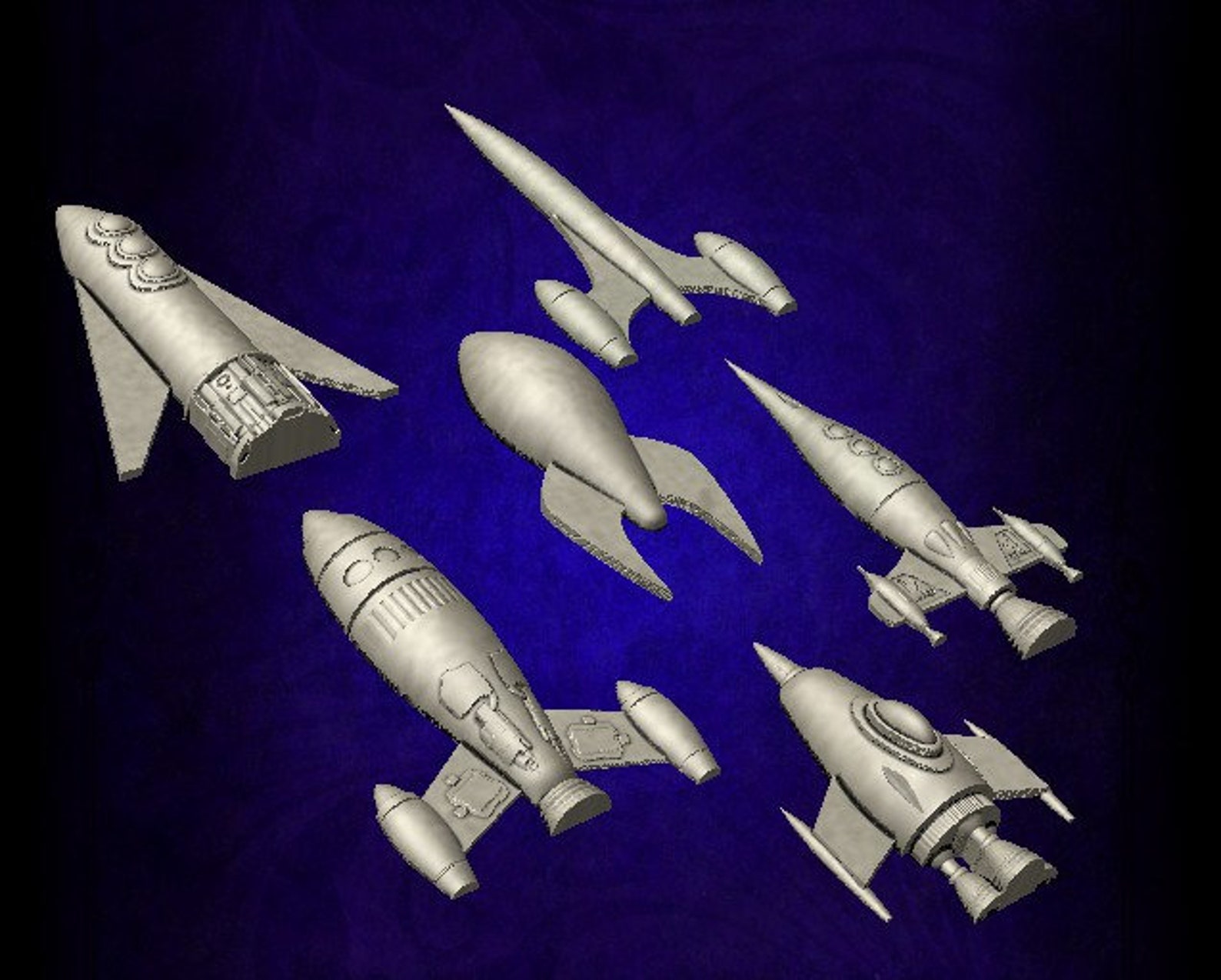 3d Model Cnc Router STL Rocket Ship Set Vectric Aspire .stl - Etsy Canada