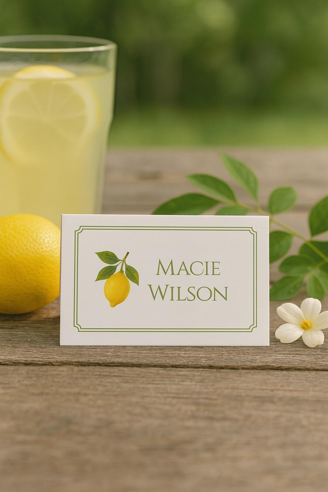 Lemon Place Card Template: Watercolor Citrus Bridal Shower (digital ...