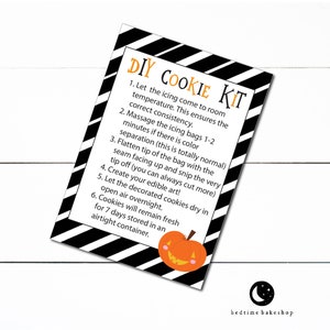 Printable Happy Halloween DIY Cookie Kit Card - 3.5" X 5" Mini Cookie ...