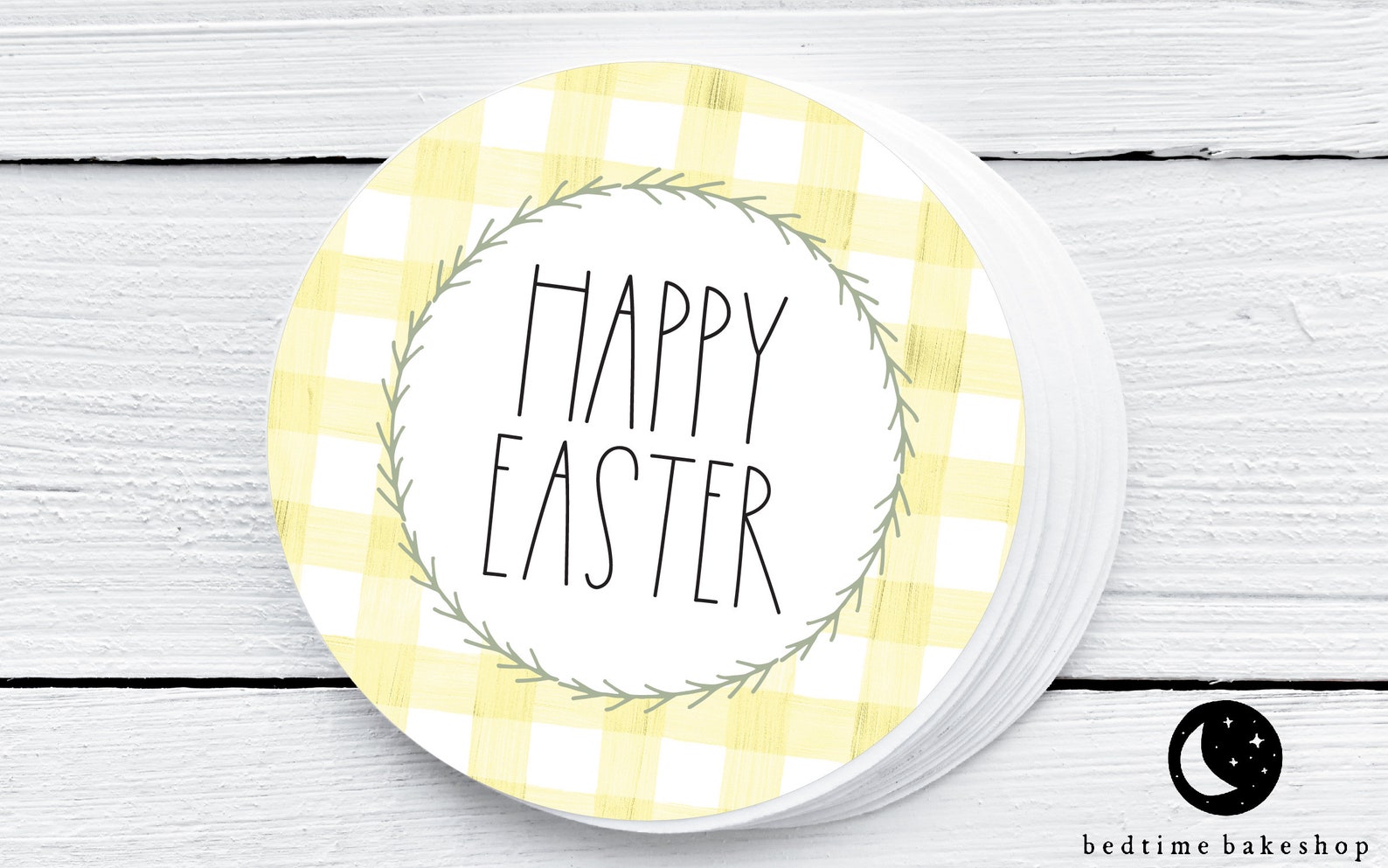 Printable 2 Round Easter Cookie Tag Happy Easter - Etsy