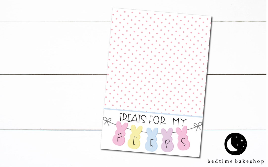 Printable Easter Mini Cookie Card - 3.5" X 5" Happy Easter Treats for ...