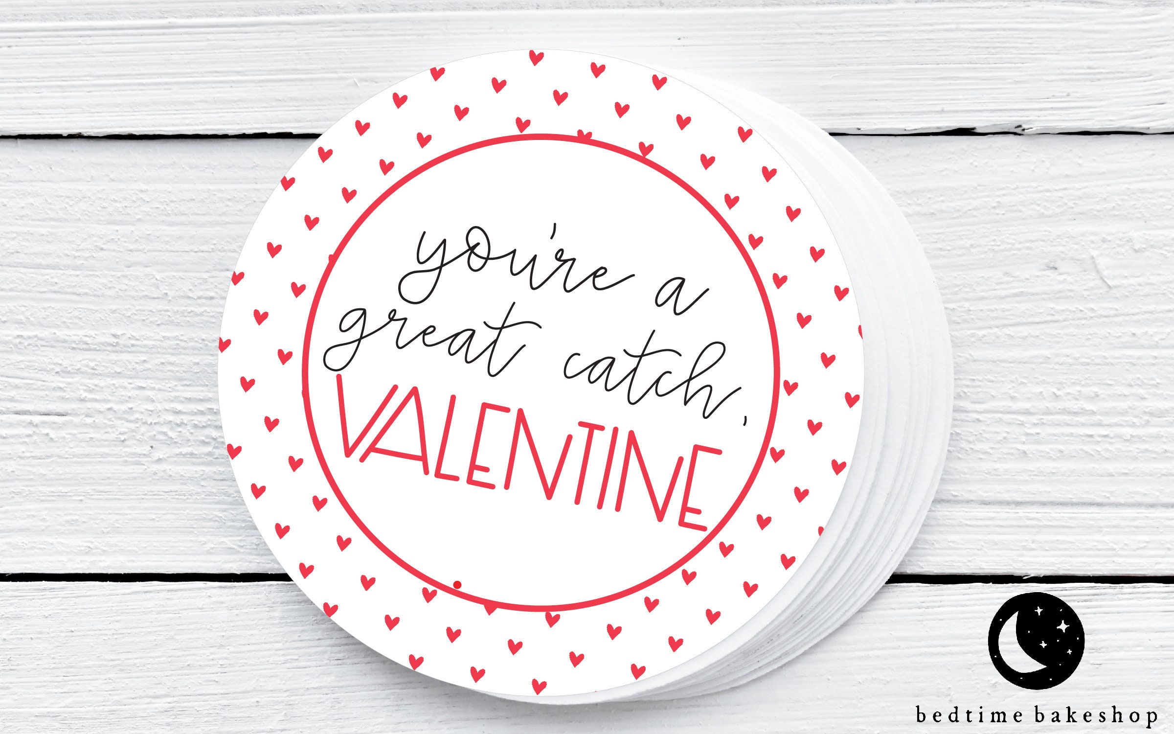 Printable Valentine's Day Cookie Tag You're a Great Catch Valentine ...