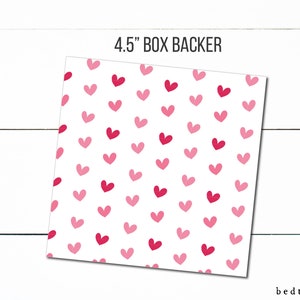 Printable 4.5x4.5 Valentine's Day Cookie Box Packaging Background Love ...