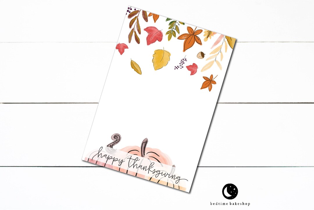 Printable Happy Thanksgiving Cookie Card Pastel Pumpkins 3.5 X 5 Mini ...