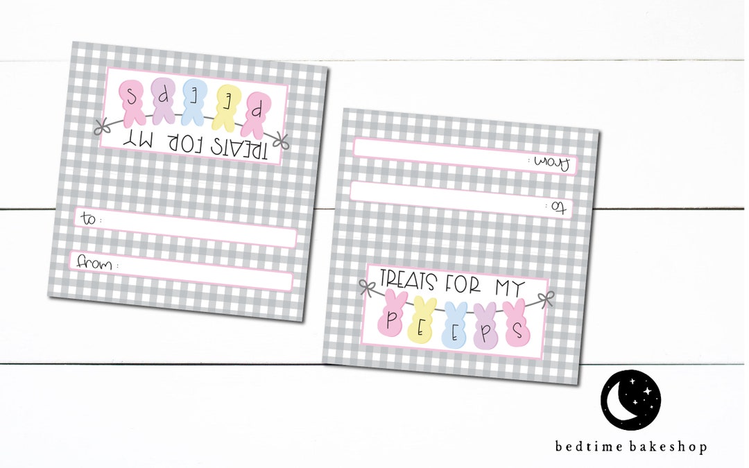 4" Happy Easter Peeps Treat Topper to From: Printable Treat Bag Toppers ...
