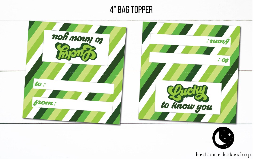 4 Happy St. Patrick's Day Treat Topper Lucky to Know You Retro ...