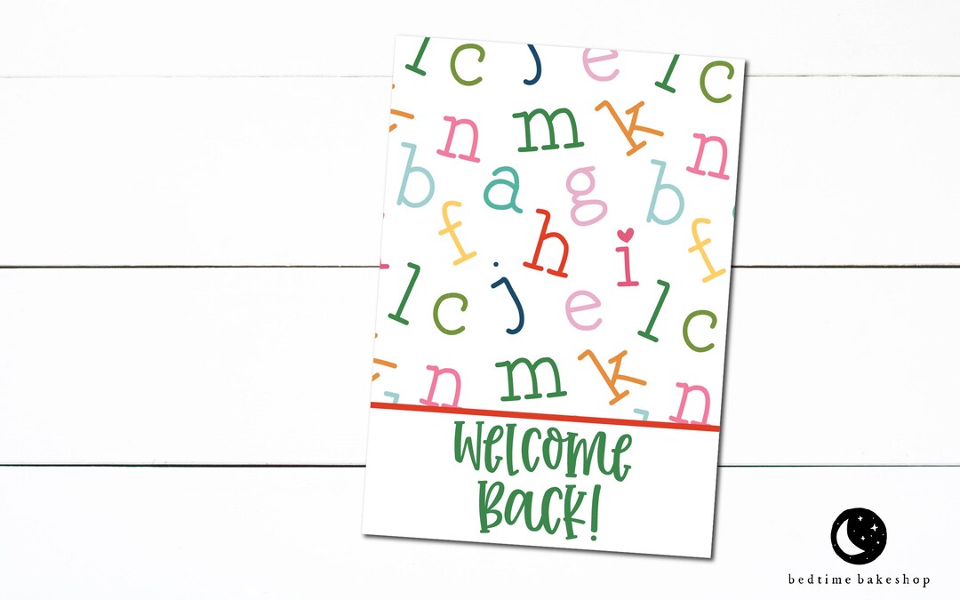 Printable Back to School Cookie Card Welcome Back Multi-colored ...