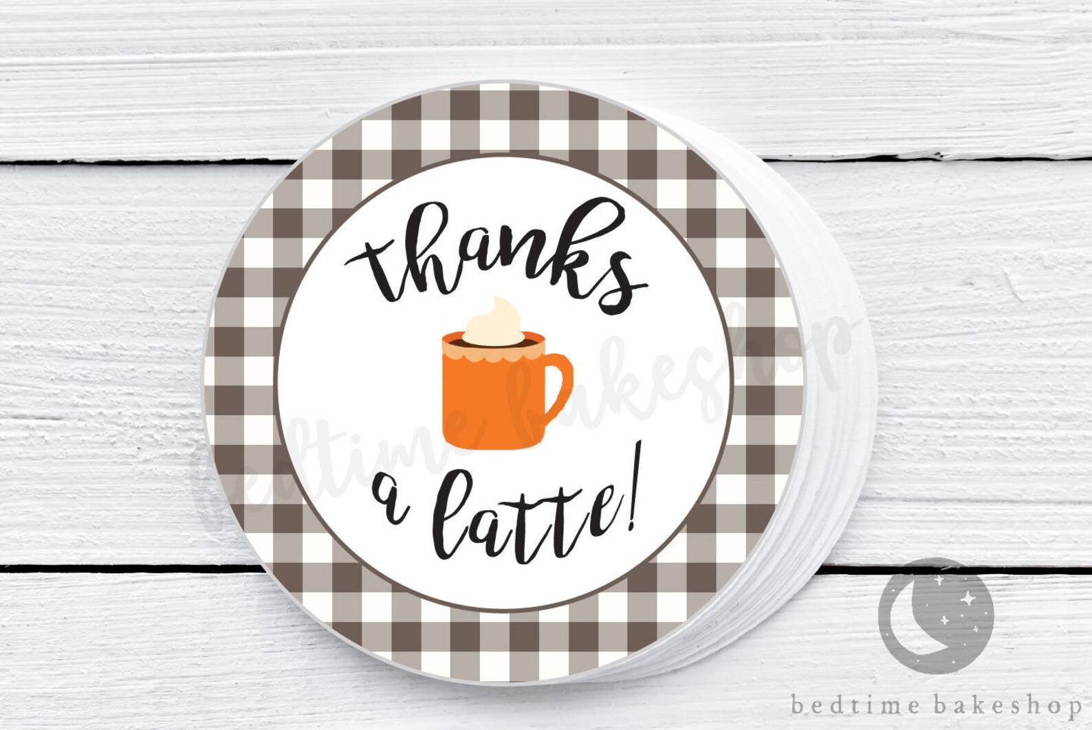 Printable Latte Thank You Tag Thanks a Latte Tag Coffee - Etsy